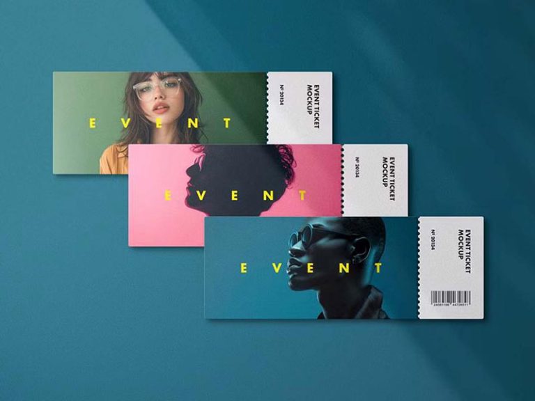 Free Concert Ticket Mockup